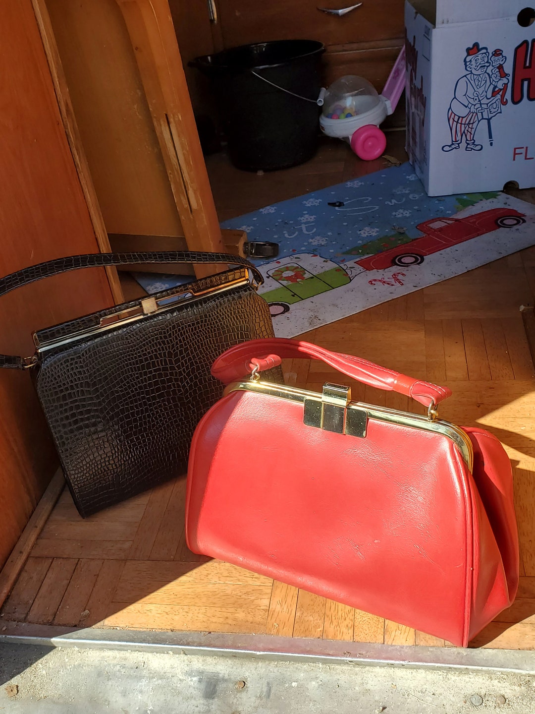 Vintage Red Handbag - Etsy