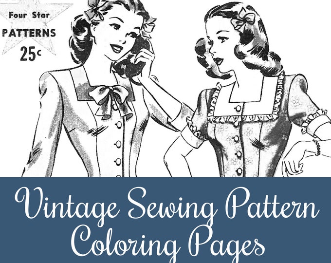 Coloring Pages of Vintage Sewing Pattern Envelopes PDF Download ...