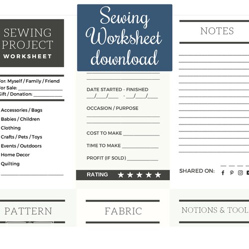 Sewing Project Planner Printable. Instant Download. Editable - Etsy