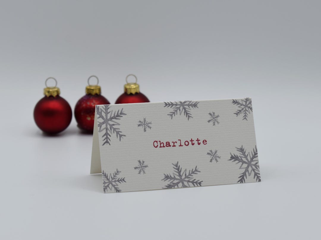 Personalised Christmas Table Name Place Cards, Xmas Table Settings ...