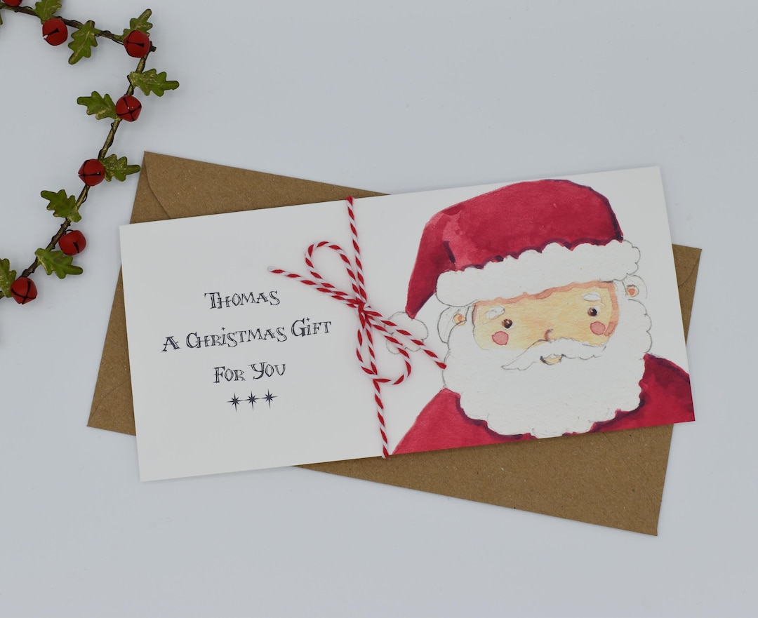 Personalised Christmas Money Wallet, Cute Santa Claus Xmas Voucher ...