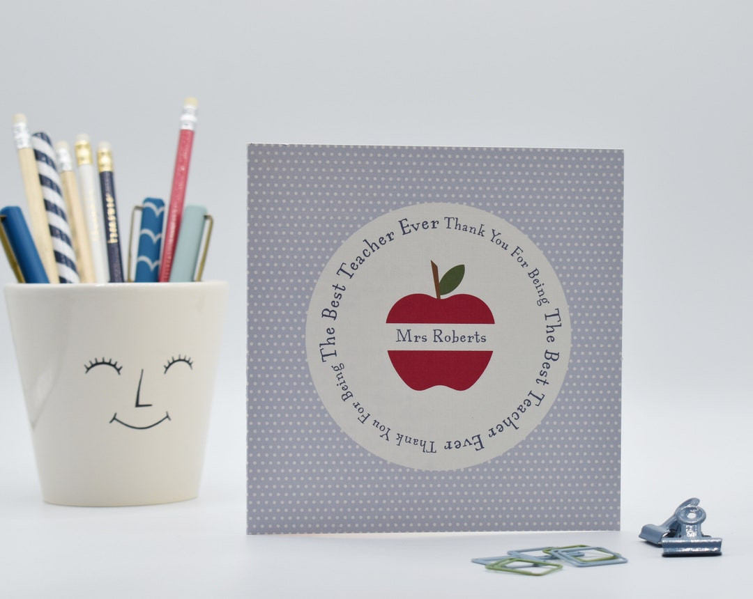 Personalised Teacher Thank You Card, Great Teacher Card, End of Term ...
