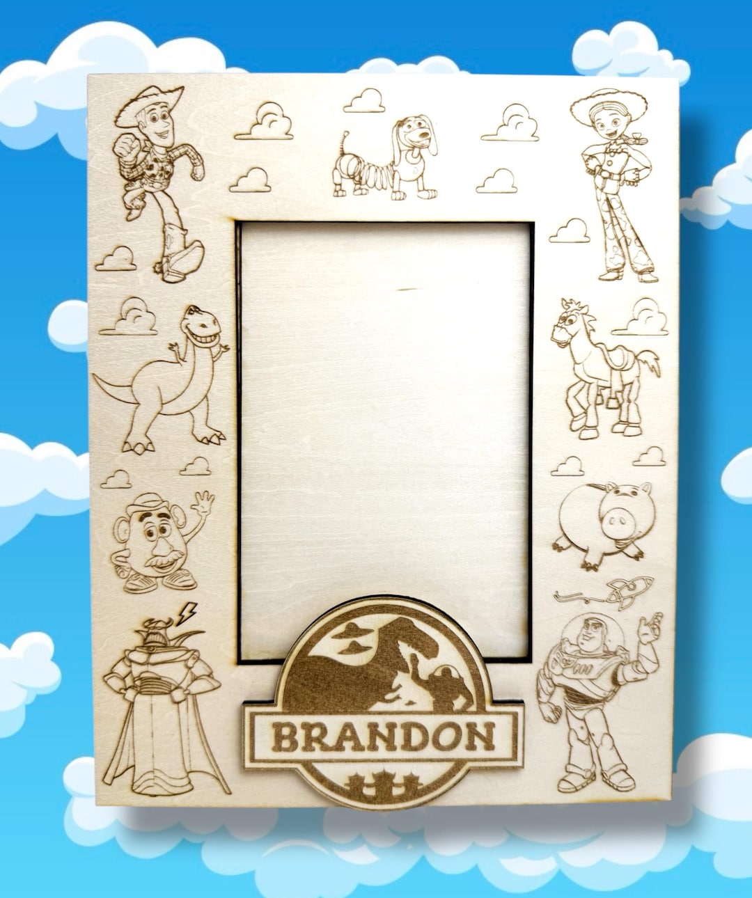 Personalized Wooden Character Picture Frame: Kids Party Favor Cartoon ...