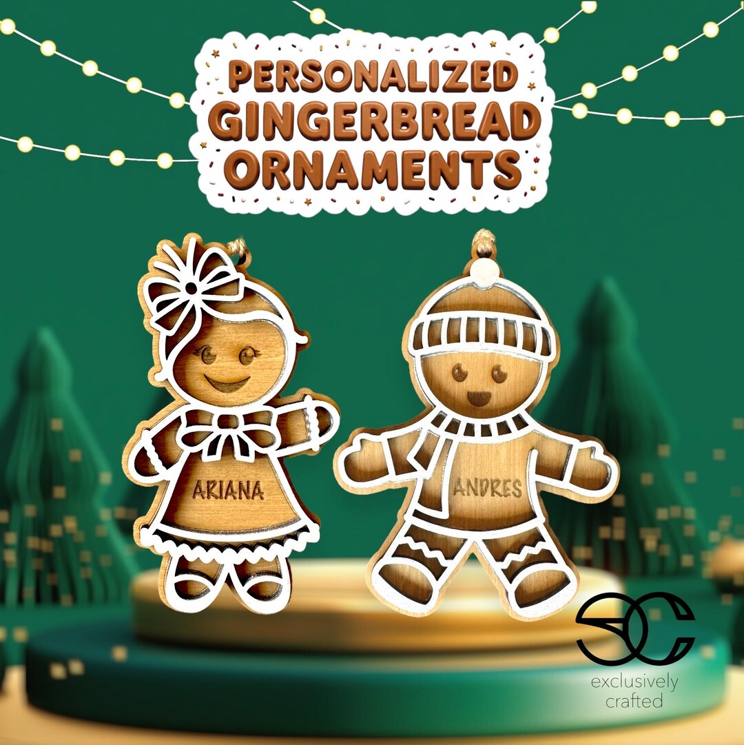 Personalized Gingerbread Christmas Ornament: Hand-painted Wood Keepsake ...