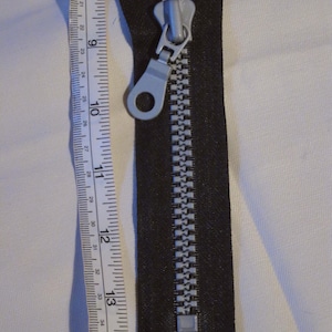 5.25" 13cm Closed End Super Chunky Zip Plastic Zipper Black Grey Teeth ...