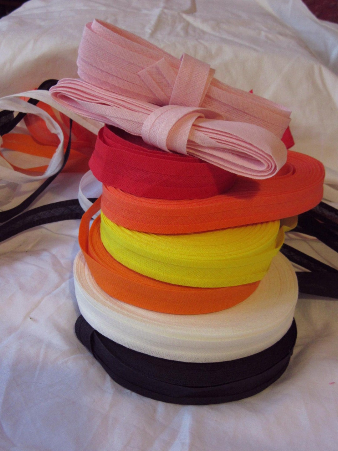 13mm Cotton Bias Binding 1/2 Inch Wide White, Cream, Blue, Black ...