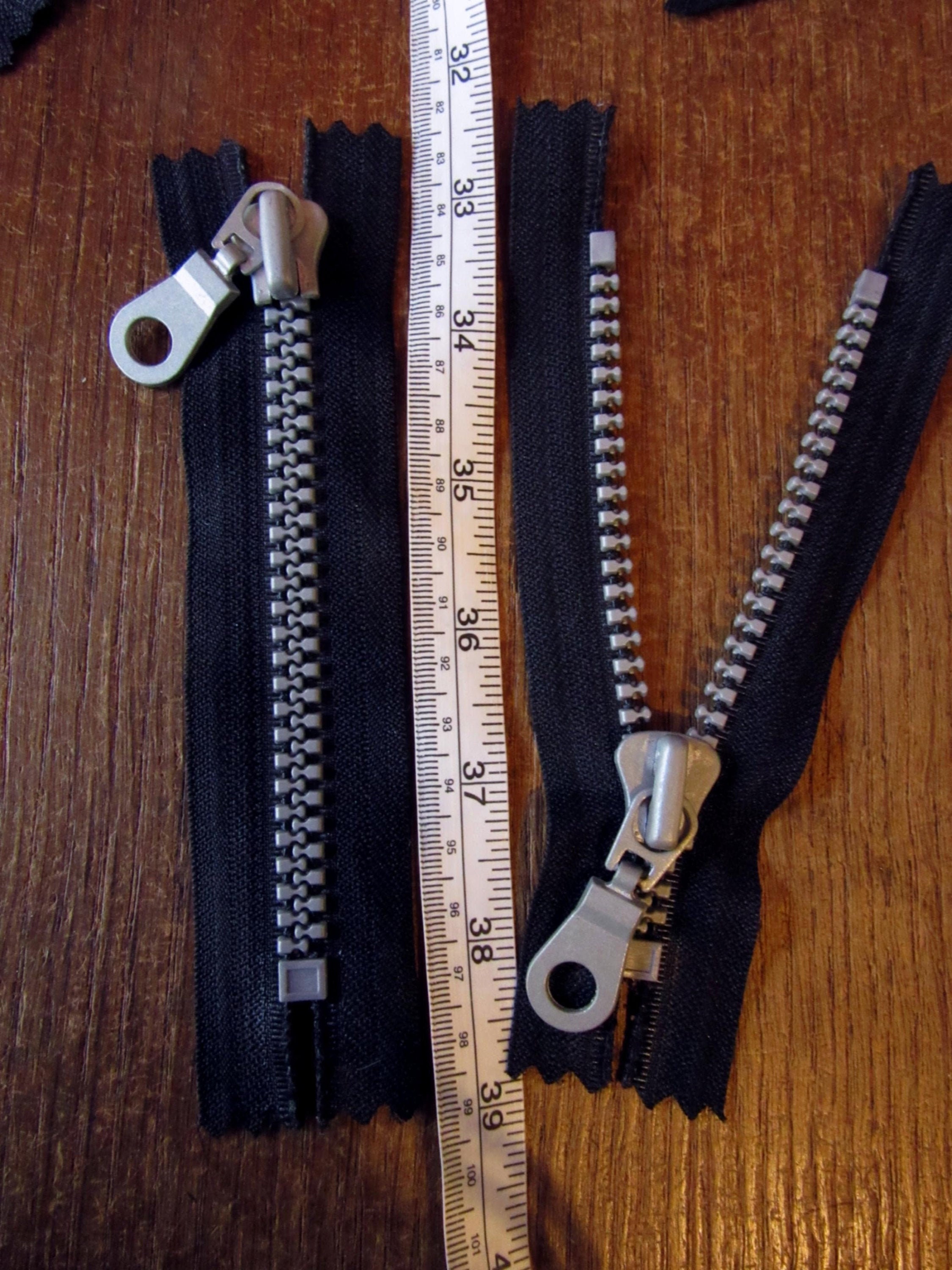 5.25" 13cm Closed End Super Chunky Zip Plastic Zipper Black Grey Teeth ...