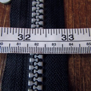 5.25" 13cm Closed End Super Chunky Zip Plastic Zipper Black Grey Teeth ...