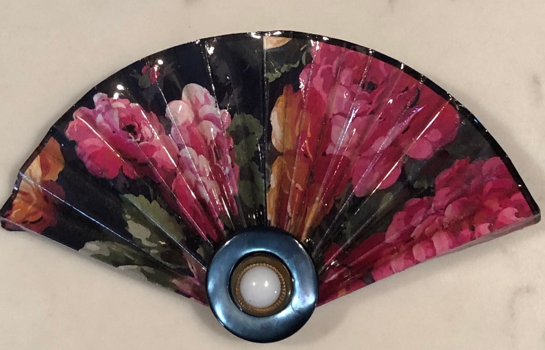 Vintage Art Paper Brooch, Fan Brooch, Paper Brooch, Origami Brooch ...
