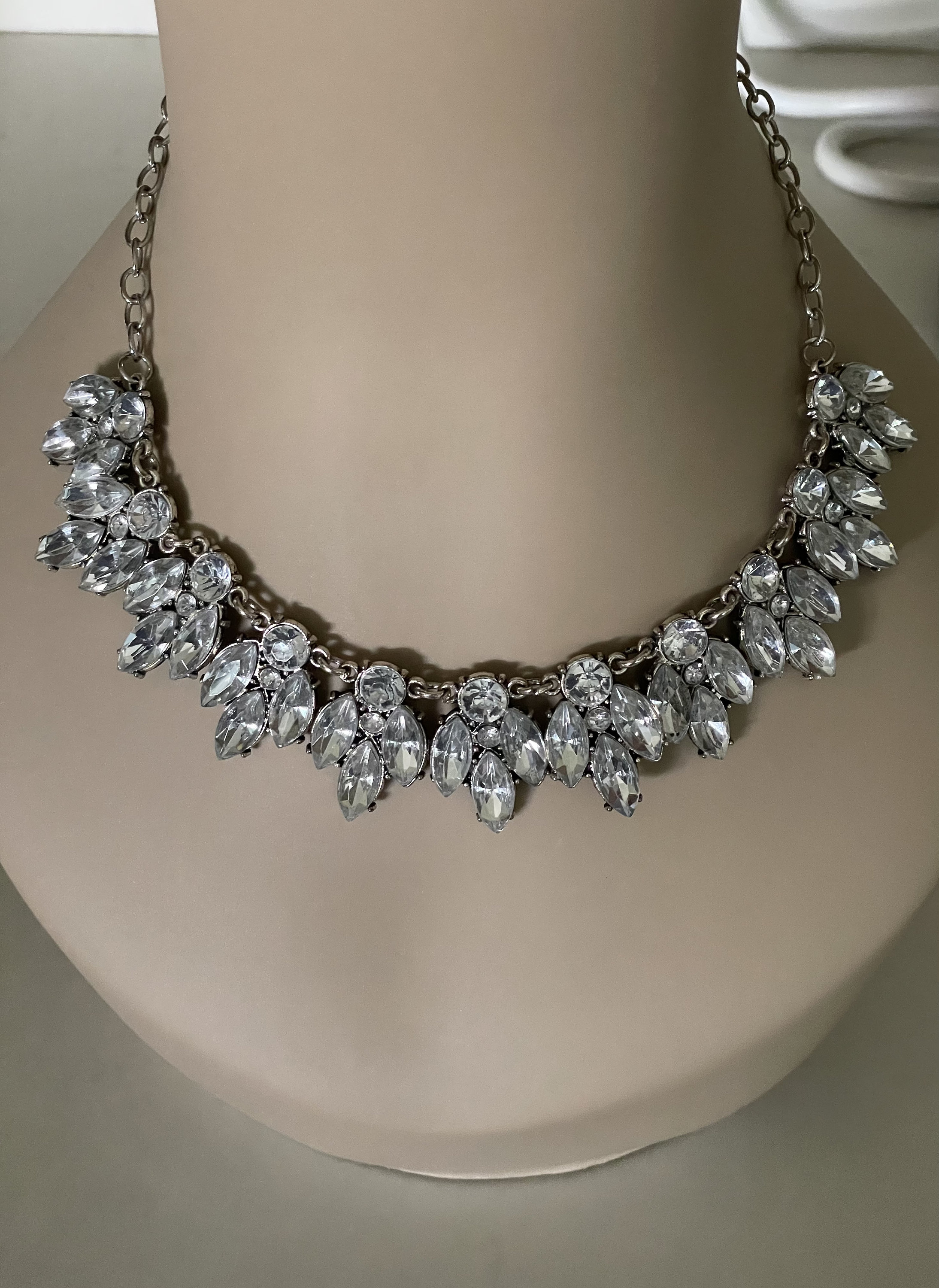 Stunning Vintage Edwardian Style Necklace Rhinestone Statement Choker ...