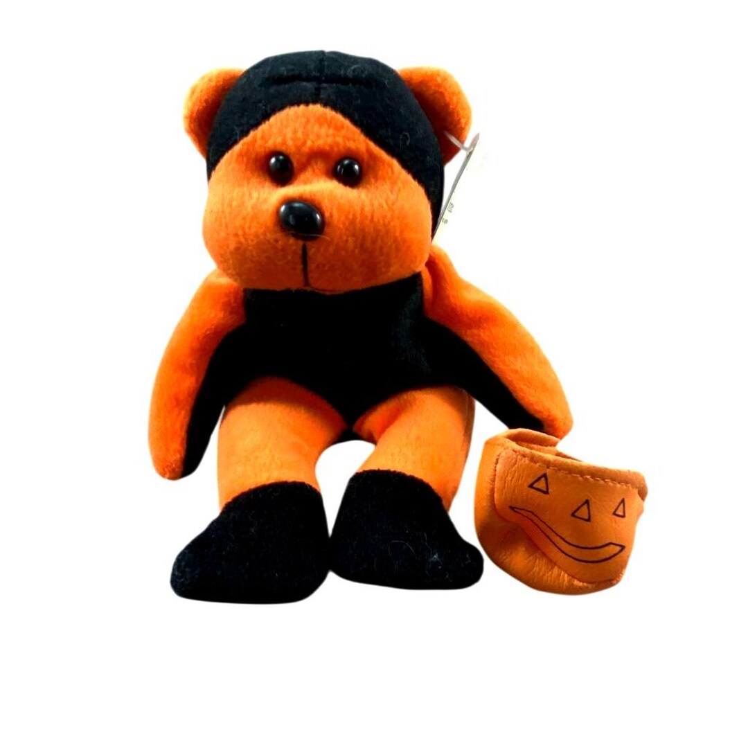 Halloween Boo Boo Bear 8" Plush Toy March of Dimes Pumpkin Basket Tags ...
