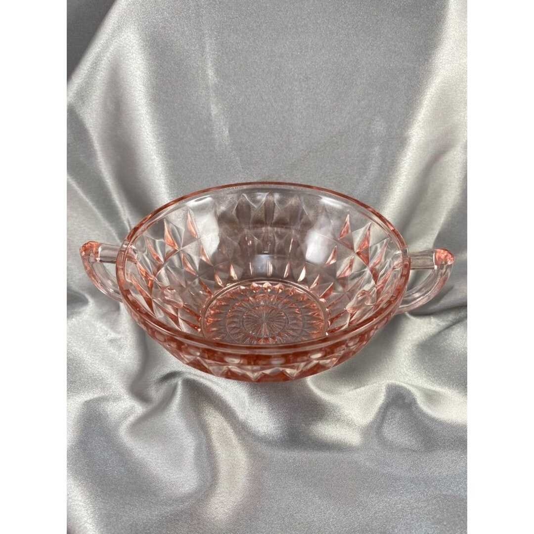 Windsor Depression Handled Cream Soup Bowl 5" Dia Pink Jeanette Vtg ...