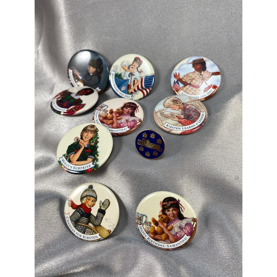 9 American Girl Historical Character Collectible Pins., 1 Club ...