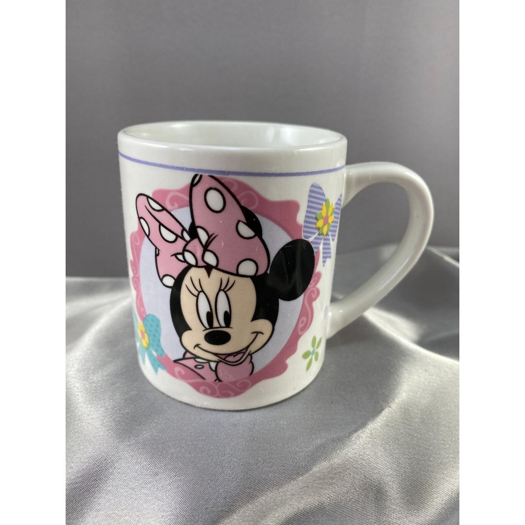 Minnie Mouse Child's Mug Disney Bows Pink Blue 3 1/4" Ht 2 3/4 ...