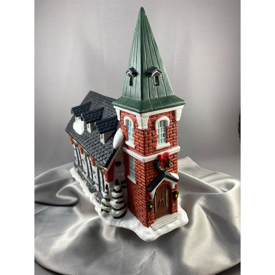 Ceramic Christmas Village Church Light-up Holiday Decor 8x9 " Walmart ...