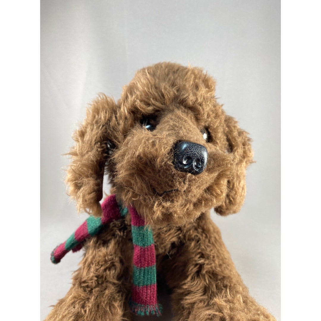 Chocolate Lab Pup Stuffed Animal Dark Red and Green Knit Scarf Target ...