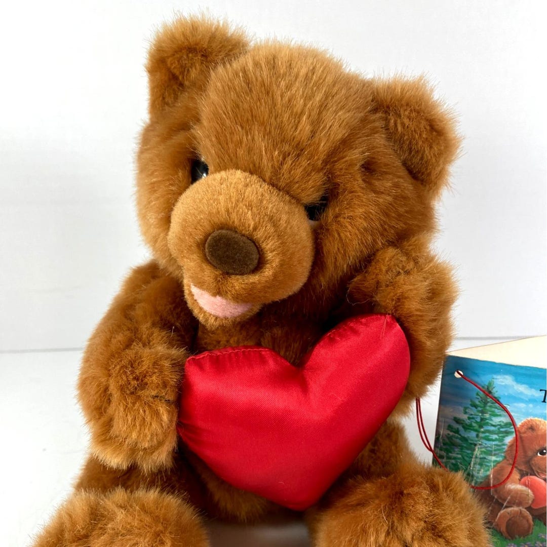 Russ Berrie Teddy Bear Plush Thinking of You Red Heart Valentine 8 Inch ...