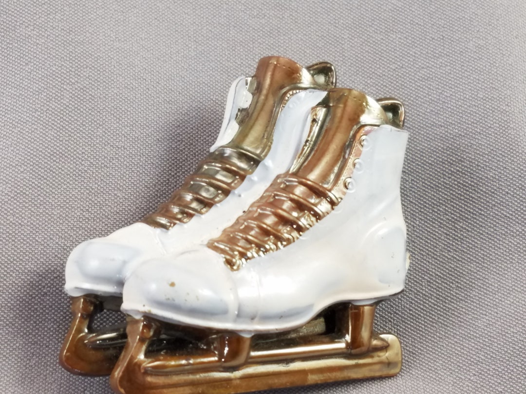 Pin//ice Skates// Winter Jewelry//plastic// Hand Painted //safety Pin ...