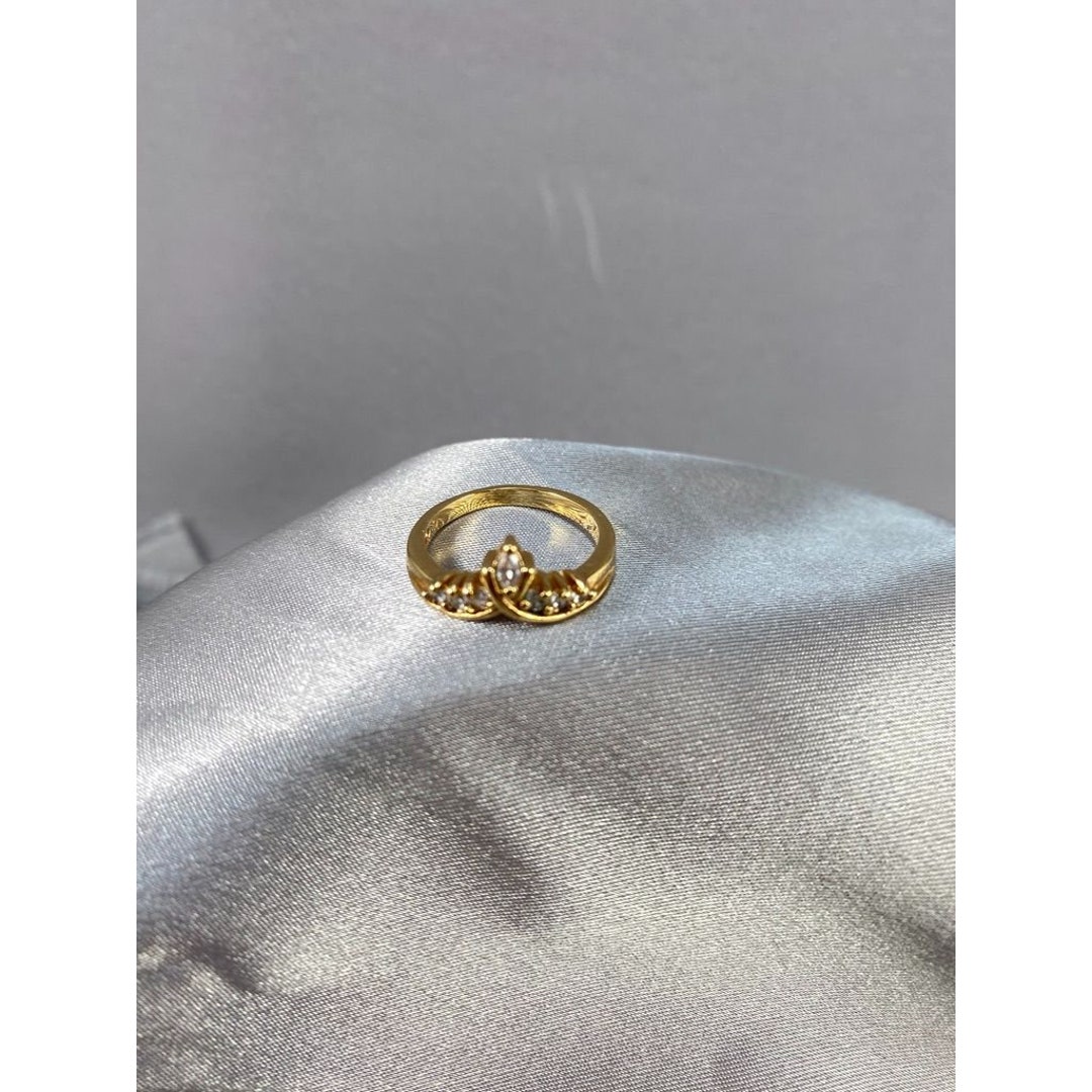 Avon Ring Size 6 Gold Metal With Rhinestones X Shape Setting Vintage - Etsy
