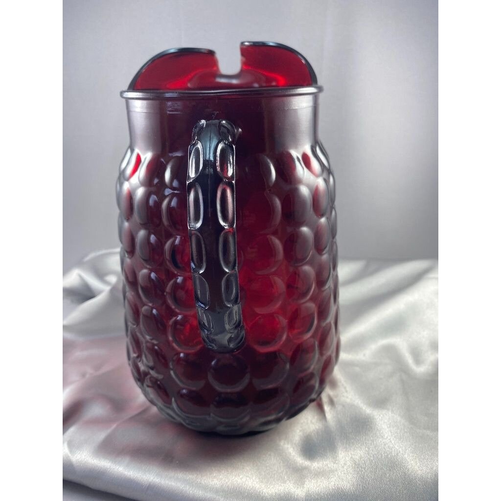 Pitcher Ruby Red Bubble Anchor Hocking 64oz Ice Lip 9 1/2 Ht. 1941-68 ...