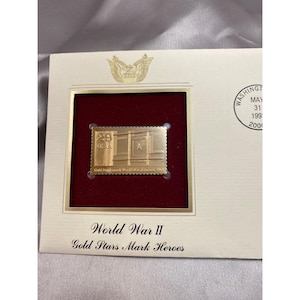Vintage World War II Gold Stars Mark Heroes First Day Cover Gold Stamp ...