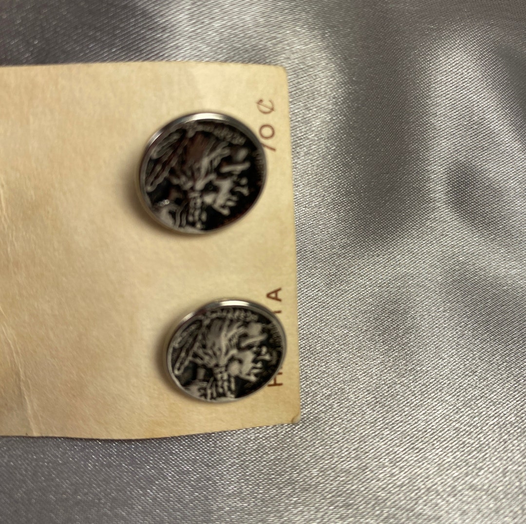 Buttons//indian Head Nickel/replica//metal Button and Shank//on ...