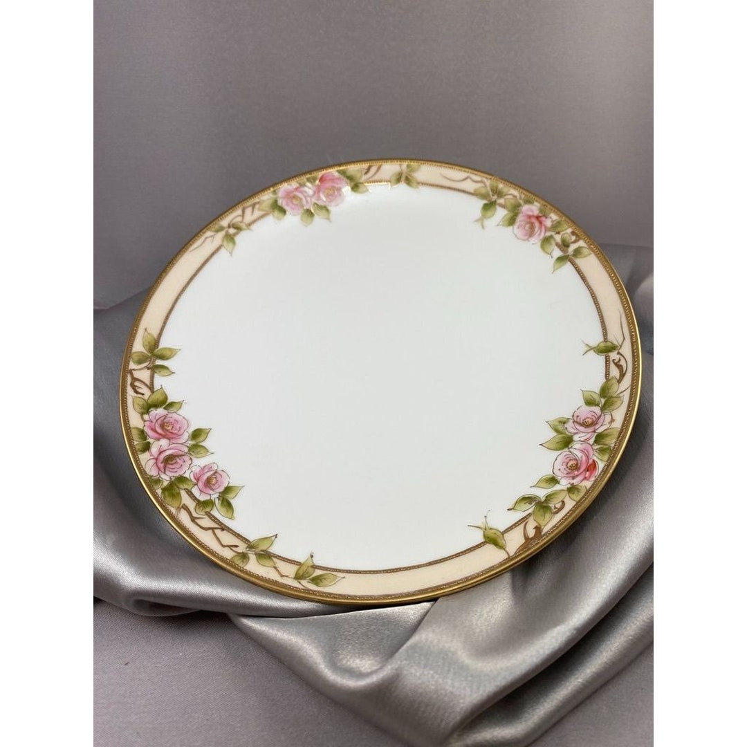Nippon Plate Morimura Bros. Gold Trim Hand Painted 7 3/4 Inch Diameter ...