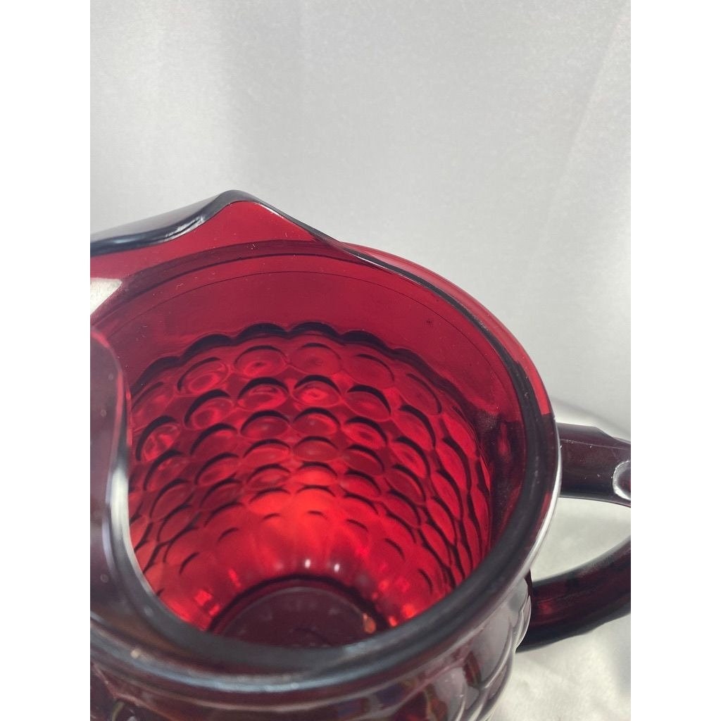 Pitcher Ruby Red Bubble Anchor Hocking 64oz Ice Lip 9 1/2 Ht. 1941-68 ...