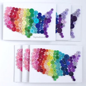 Rainbow Button Map. US Button Map. Teacher Gift. Gift for Traveller ...