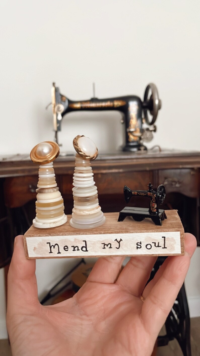 Sewing Machine Button Trees on Wood. Seamstress Gift. - Etsy