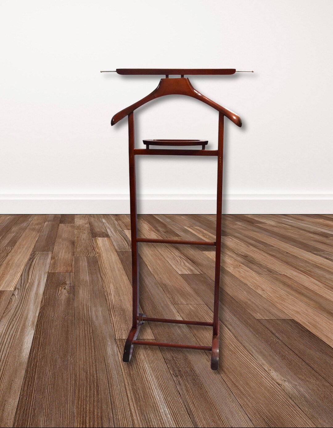 Vintage Wood Mens Valet Butler Stand Gentleman Suit Hanger Floor Stand ...