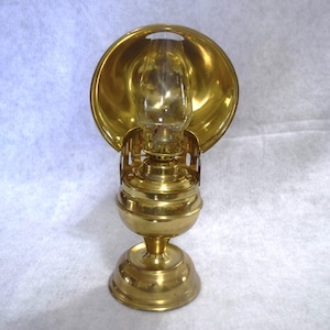 Vintage Brass Kerosene Oil Lamp With Reflector Shield 12 Inches Tall ...