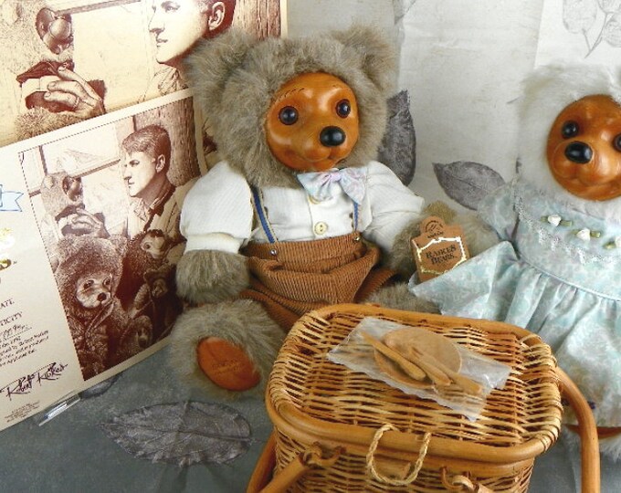 Vintage 1992 Robert Raikes Bears Alec and Allison Complete Picnic Pair ...
