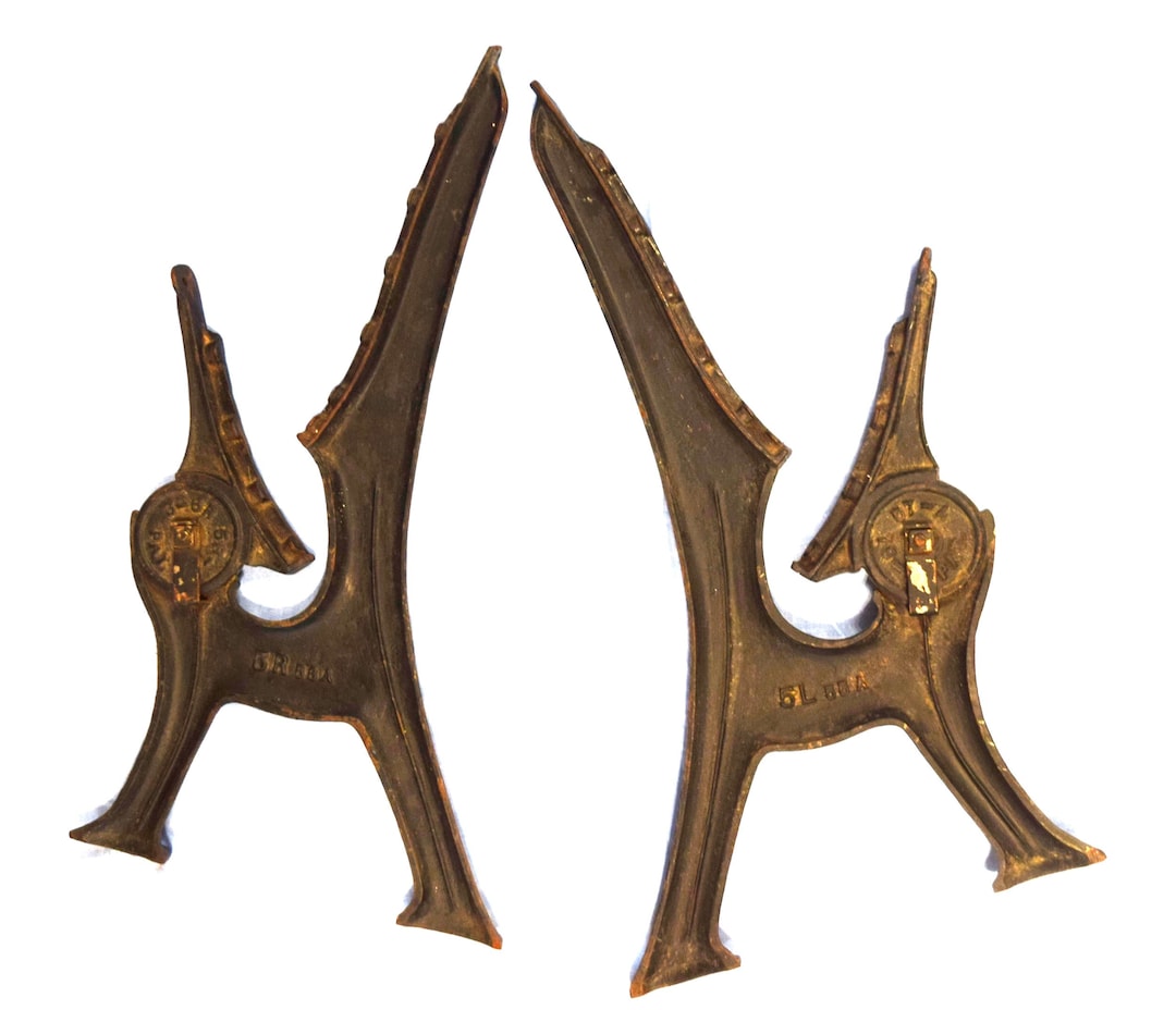 Pair Antique Cast Iron Children School Desk Legs With Swivel Seat ...