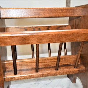 Vintage Solid Wood Magazine Rack With Pressed Wood Design - Etsy