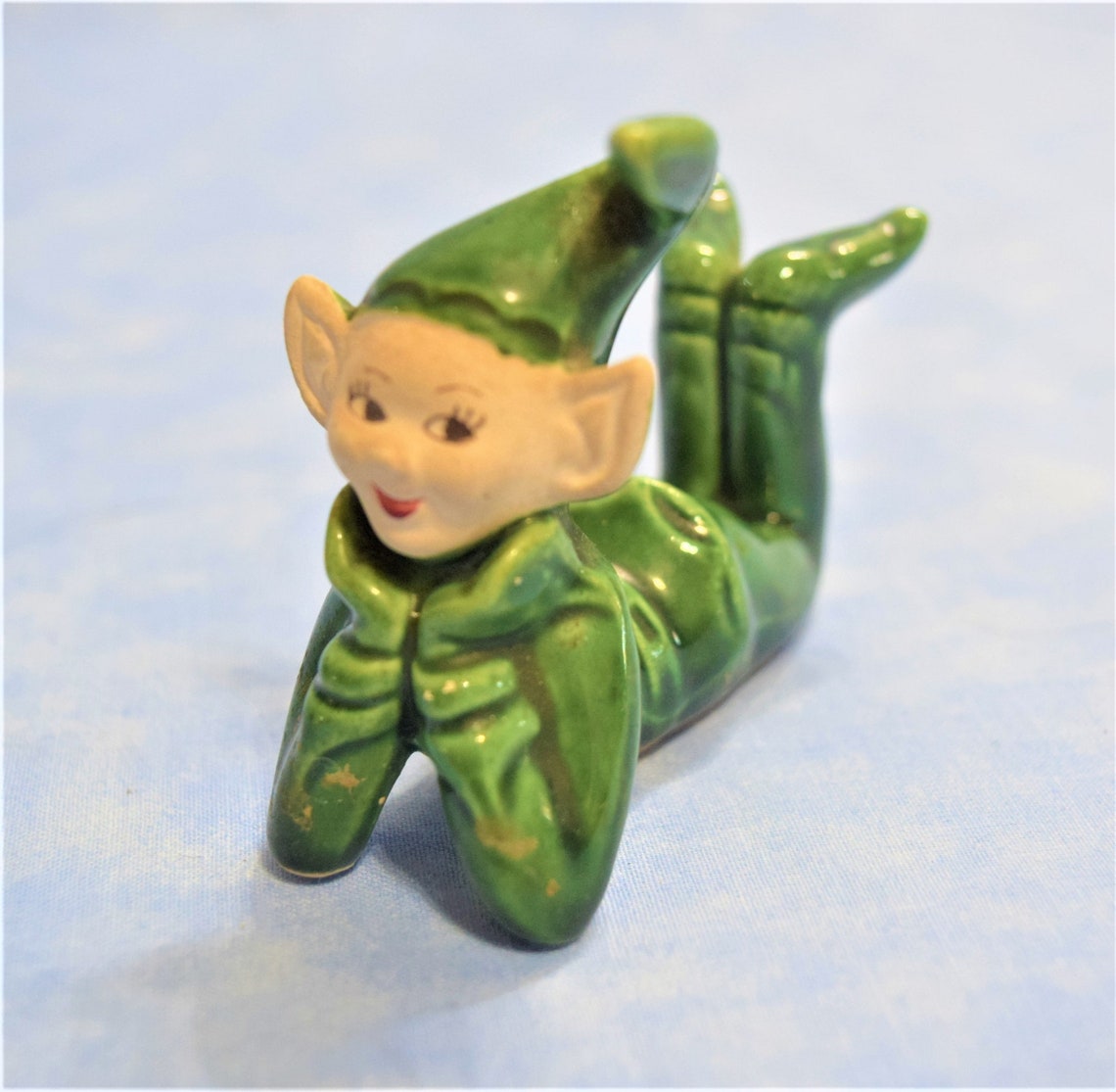 Cute Pixie Elves Green Elf Enesco Treasure Craft 1950s Japan - Etsy