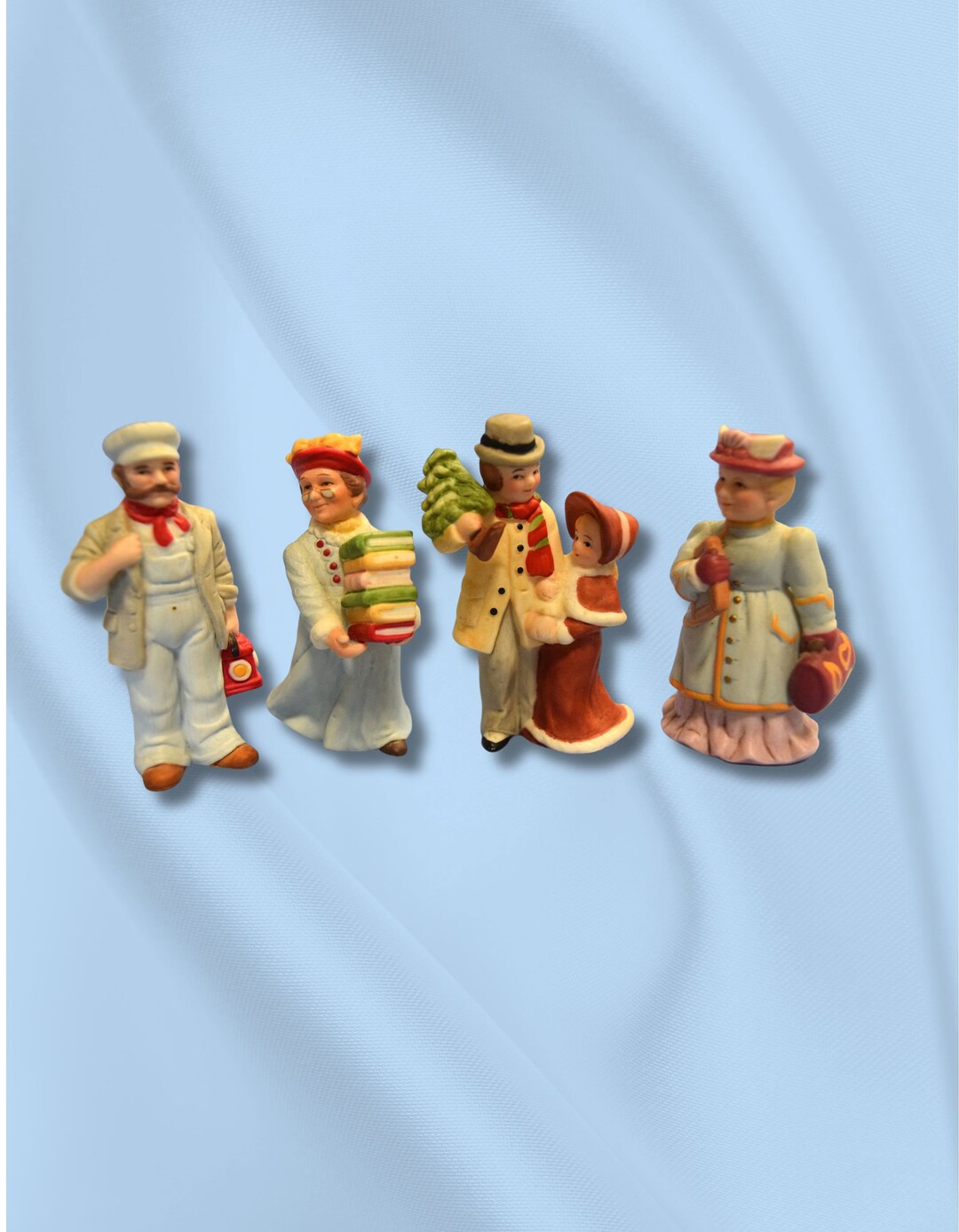 4 Lefton Miniatures Shadowbox Minis Librarian Train Conductor - Etsy