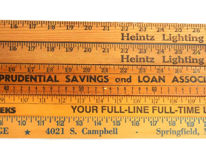 Vintage Lot of 5 Advertising Yardsticks 3 Feet and 4 Feet Rulers Wood ...