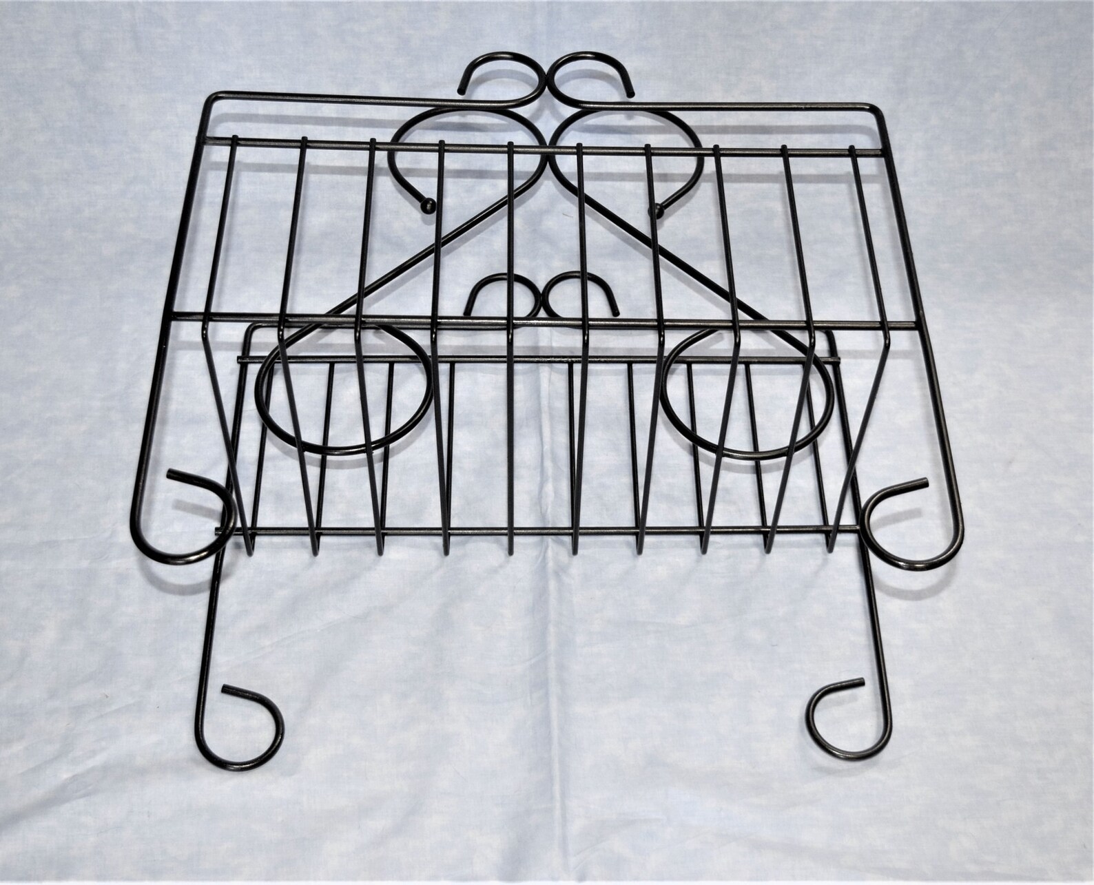 Vintage MCM Black Metal Magazine Rack Large Sturdy Newspaper - Etsy