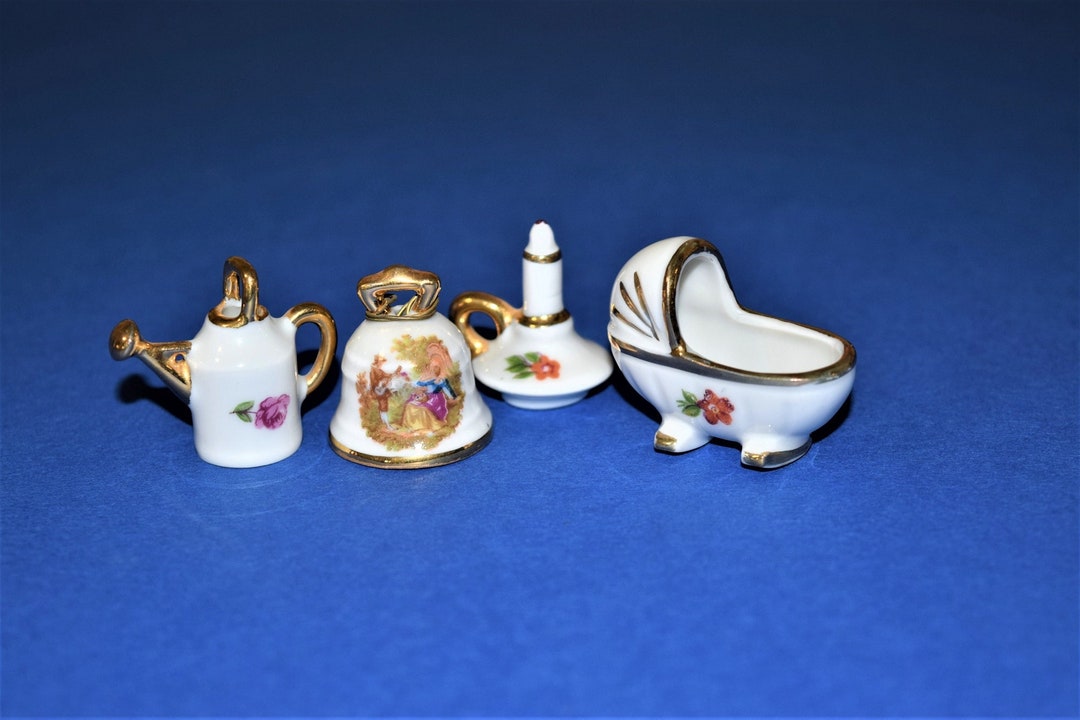 Vintage Limoges Miniatures White and Gold France Choice of 4 Watering ...