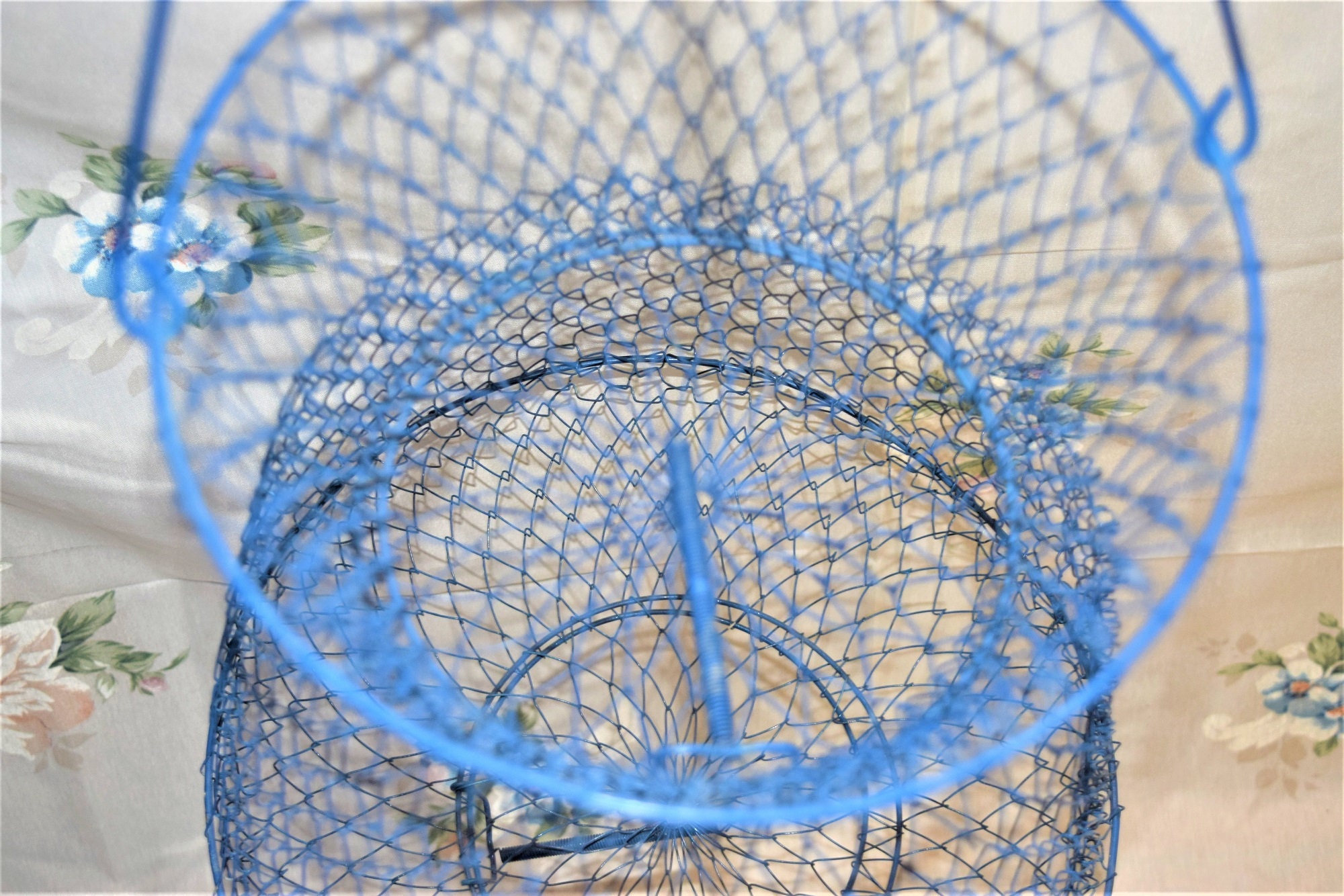 Vintage Wire Fish Basket Large Double Decker Blue Live Catch - Etsy