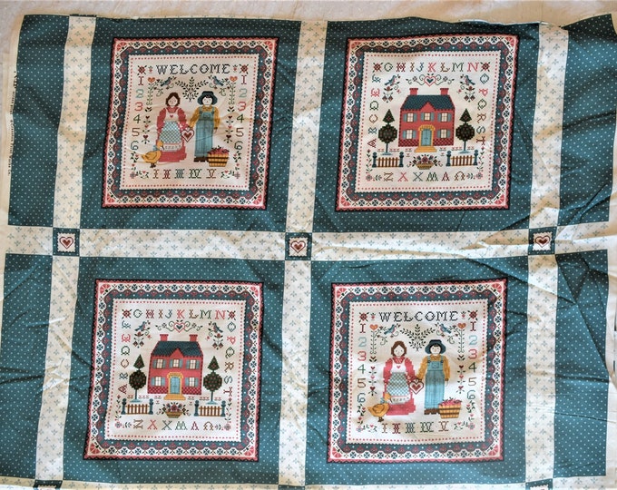 Quilt Top Fabric Over 7 Yards King Size Cheater Quilt Top Fabric Rustic ...