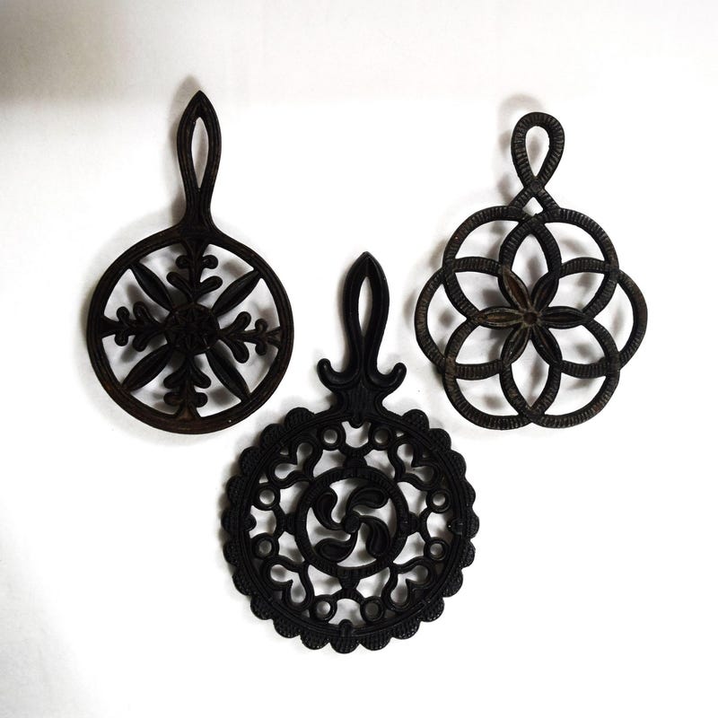 Cast Iron Trivet Vintage - Etsy