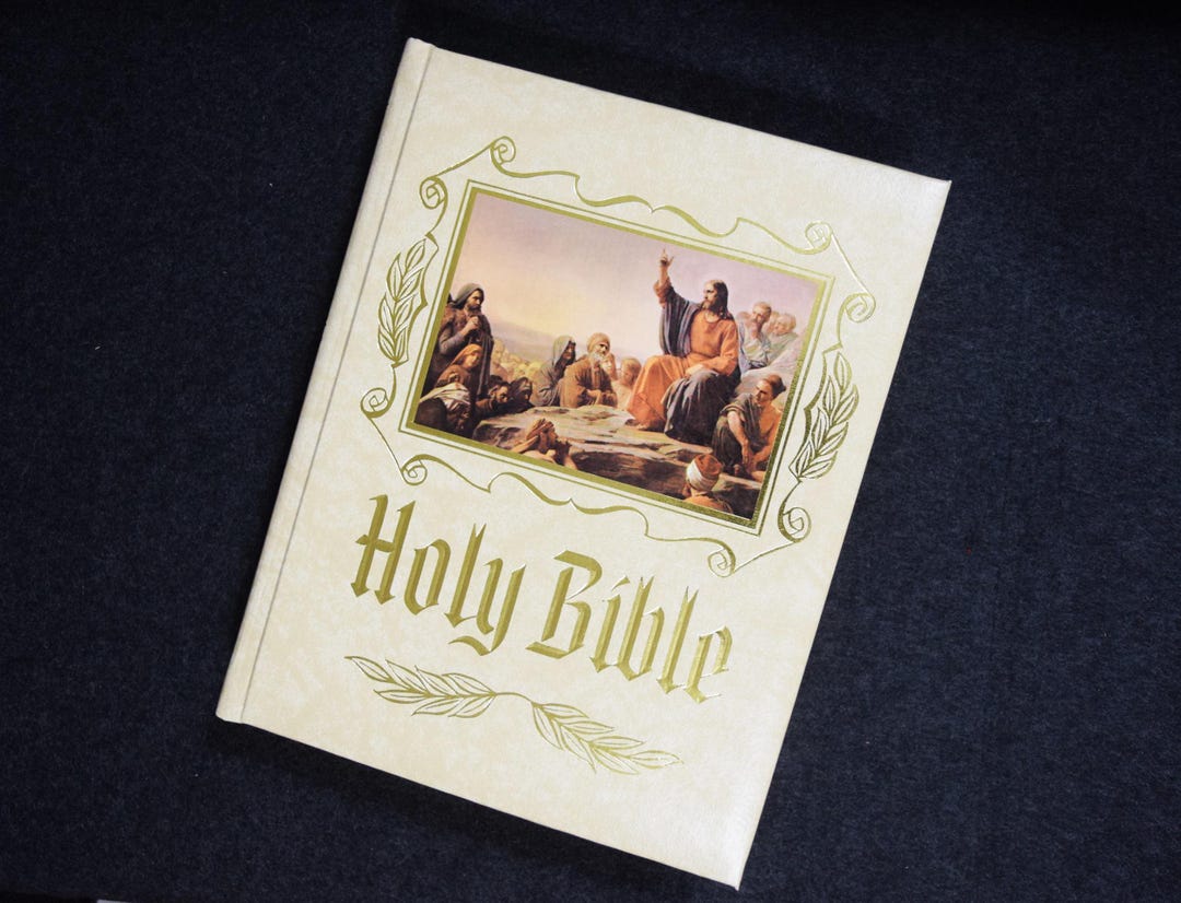 Vintage Holy Bible King James Red Letter Family Heirloom Bible ...