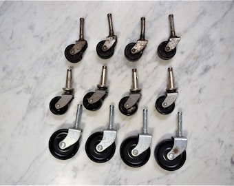 Vintage Casters Acrylic Wheels Matching Set of 4 Black Wheels Furniture ...