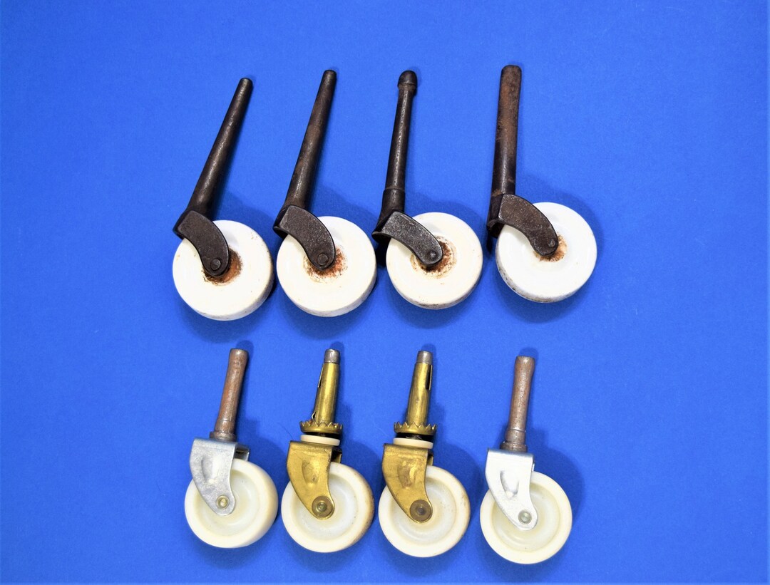 Vintage Casters Porcelain or Acrylic Wheels Set of 4 White Wheels ...
