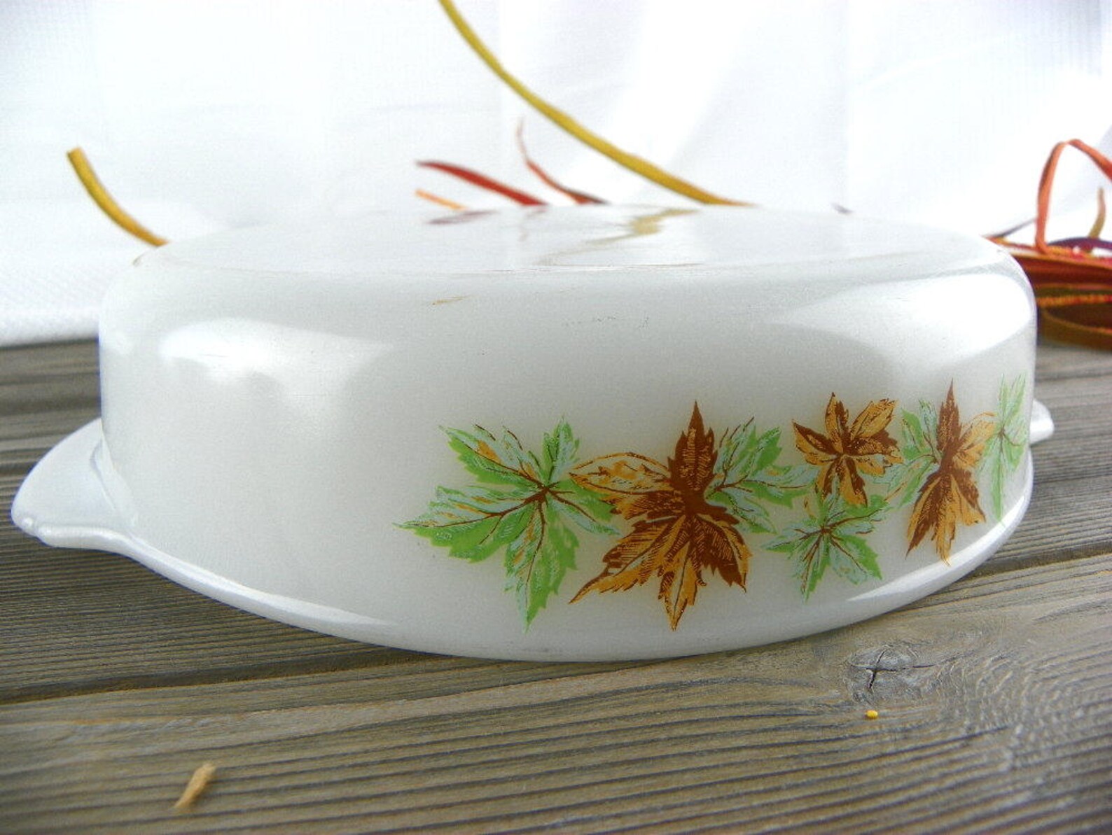 Vintage Fire King Casserole Dish Salem Maple Leaf Pattern Oven | Etsy