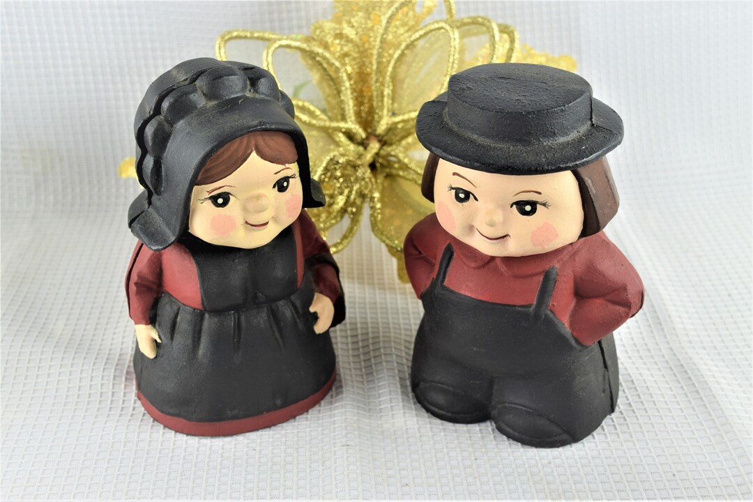 Cute Cast Iron Country Couple Coin Banks Figurines Unique Collectible ...