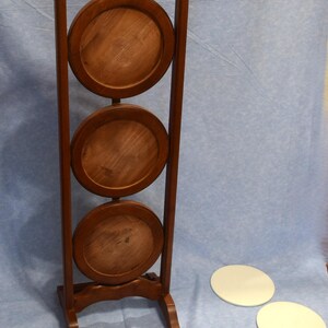 Vintage Wood 3 Tier Pie Shelf Folds Flat Cake Pastries Cupcakes 3 Tall ...