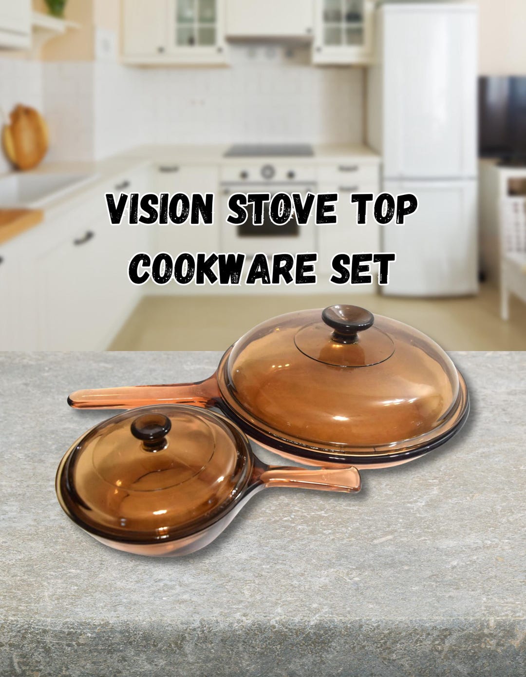Vision Cookware Skillet 4 Piece 10" Skillet Waffle Bottom 6" Cooking ...